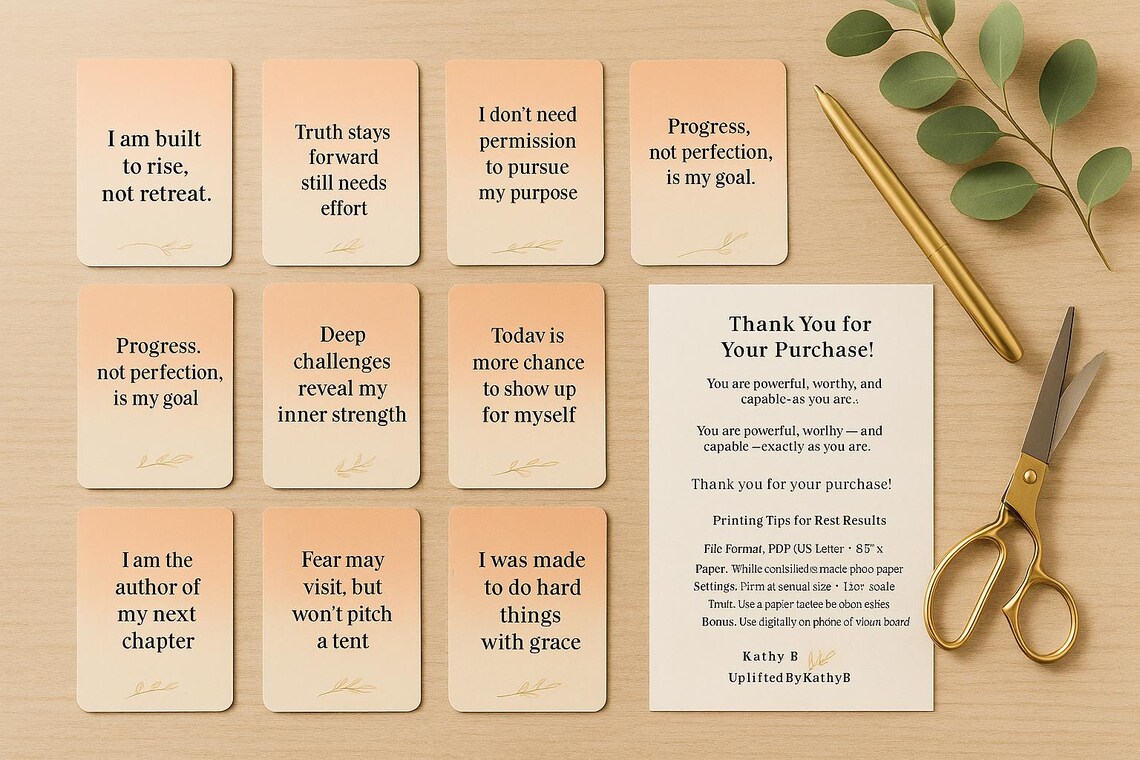 Daily Mindset Reset: 10 Printable Affirmation Cards - Etsy