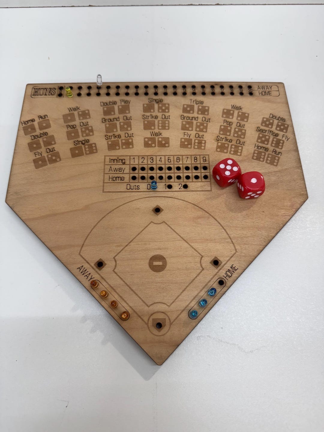 Dice Baseball Game: Family Travel Board Game - Etsy