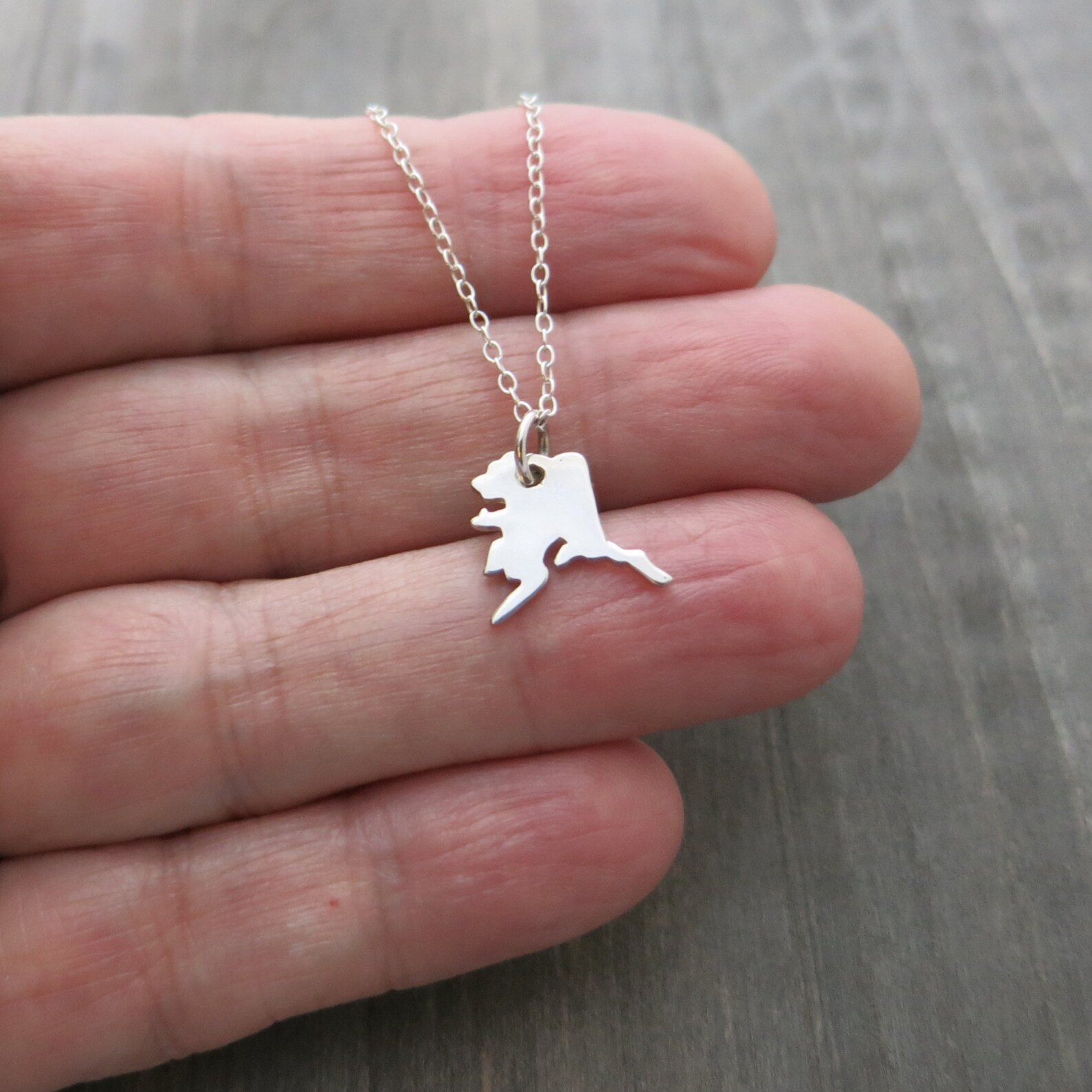 Alaska Necklace Sterling Silver Alaska Charm Travel Jewelry Alaska ...
