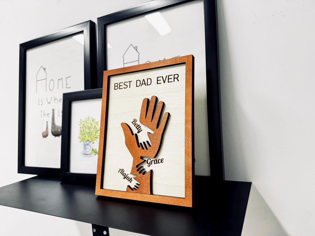 Personalized Family Hands Plaque: Custom Engraved Wood Photo Frame - Etsy