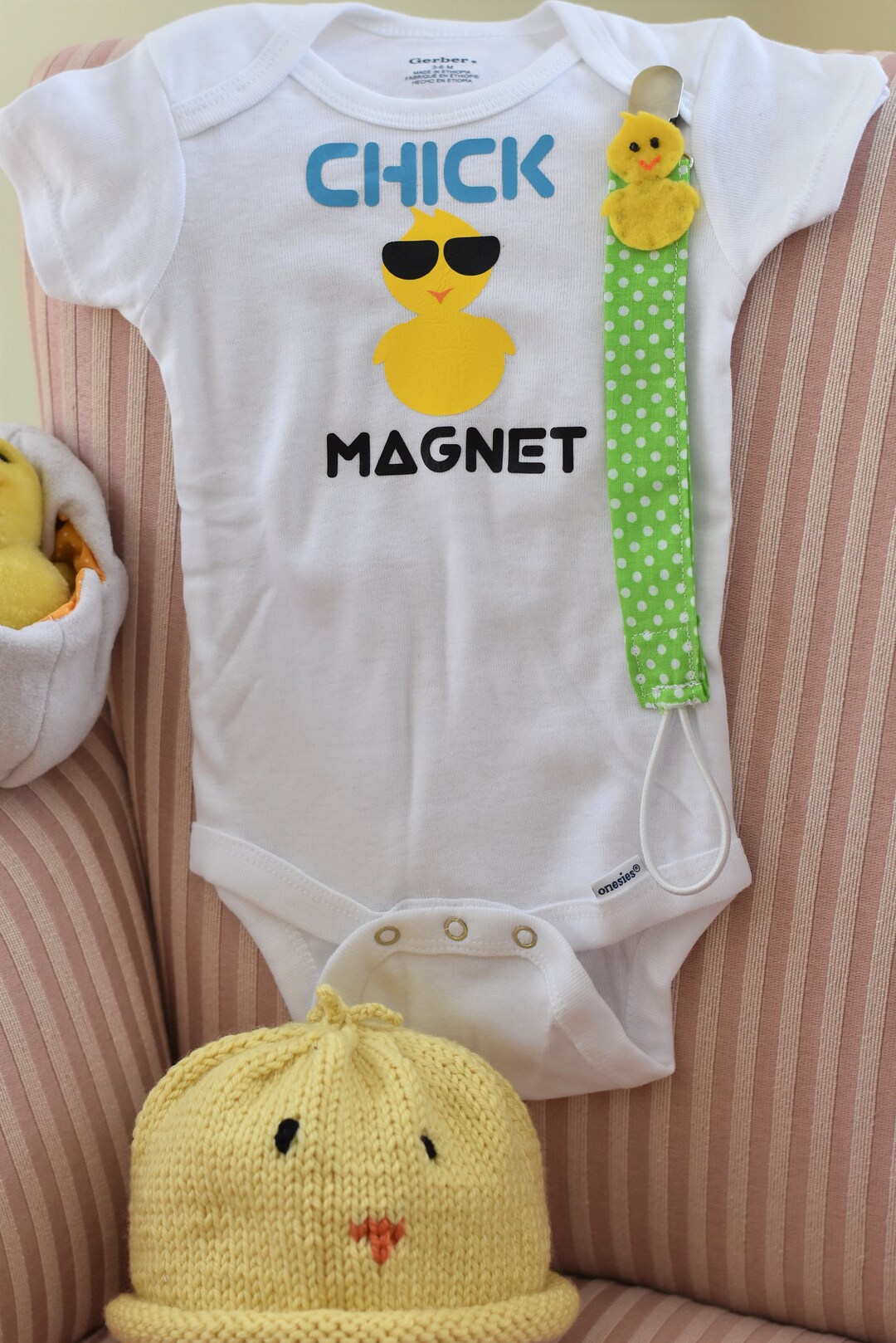 Baby Chick Onsie Hat and Pacifier Clip - Etsy