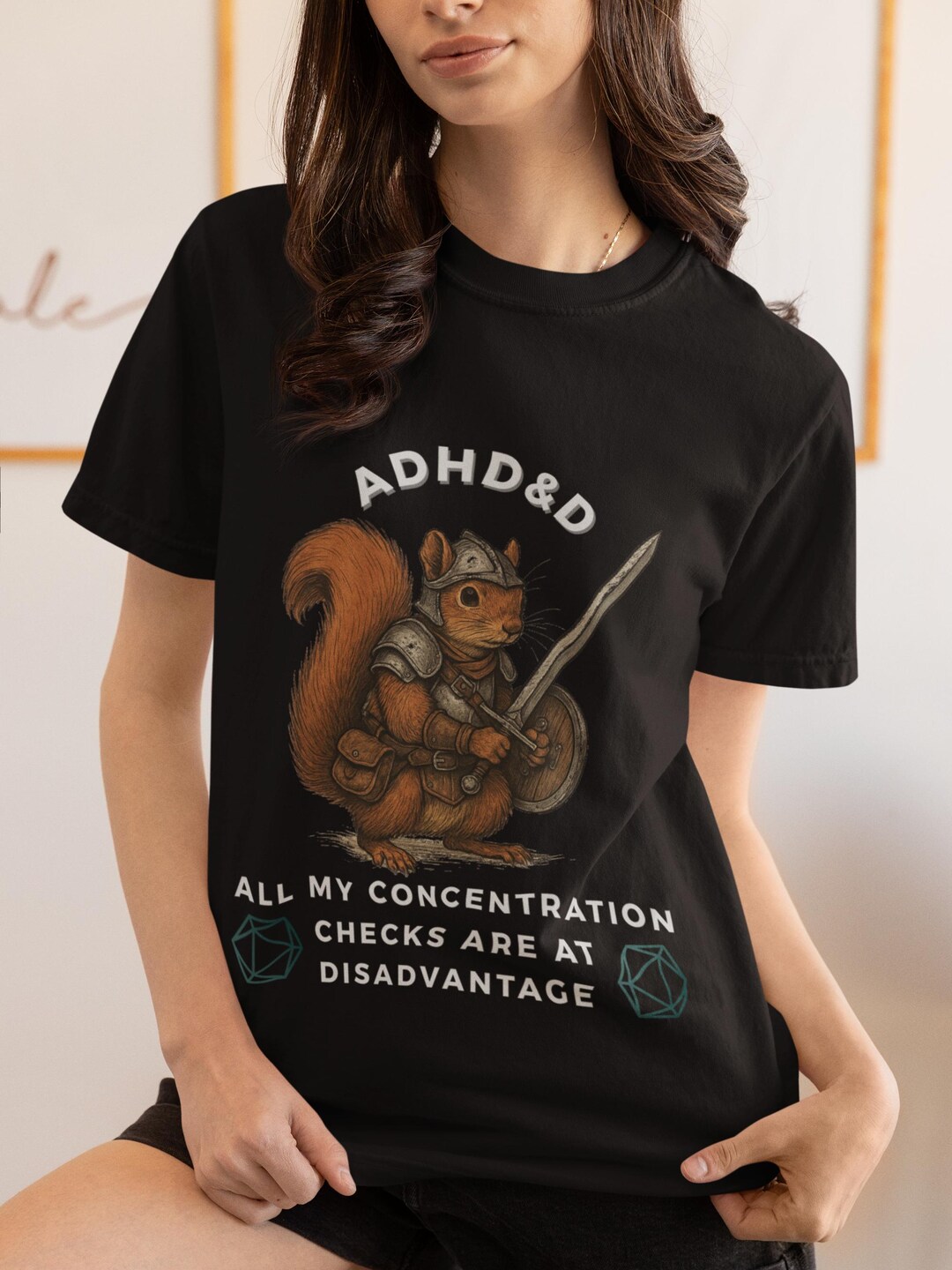 Dungeons and Dragons ADHD&D Concentration Check Disadvantage Shirt ...