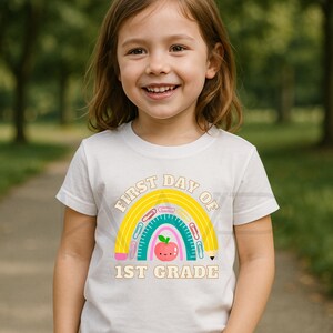 First Day of School PNG | Rainbow Apple Digital Design | Grade K–6 ...
