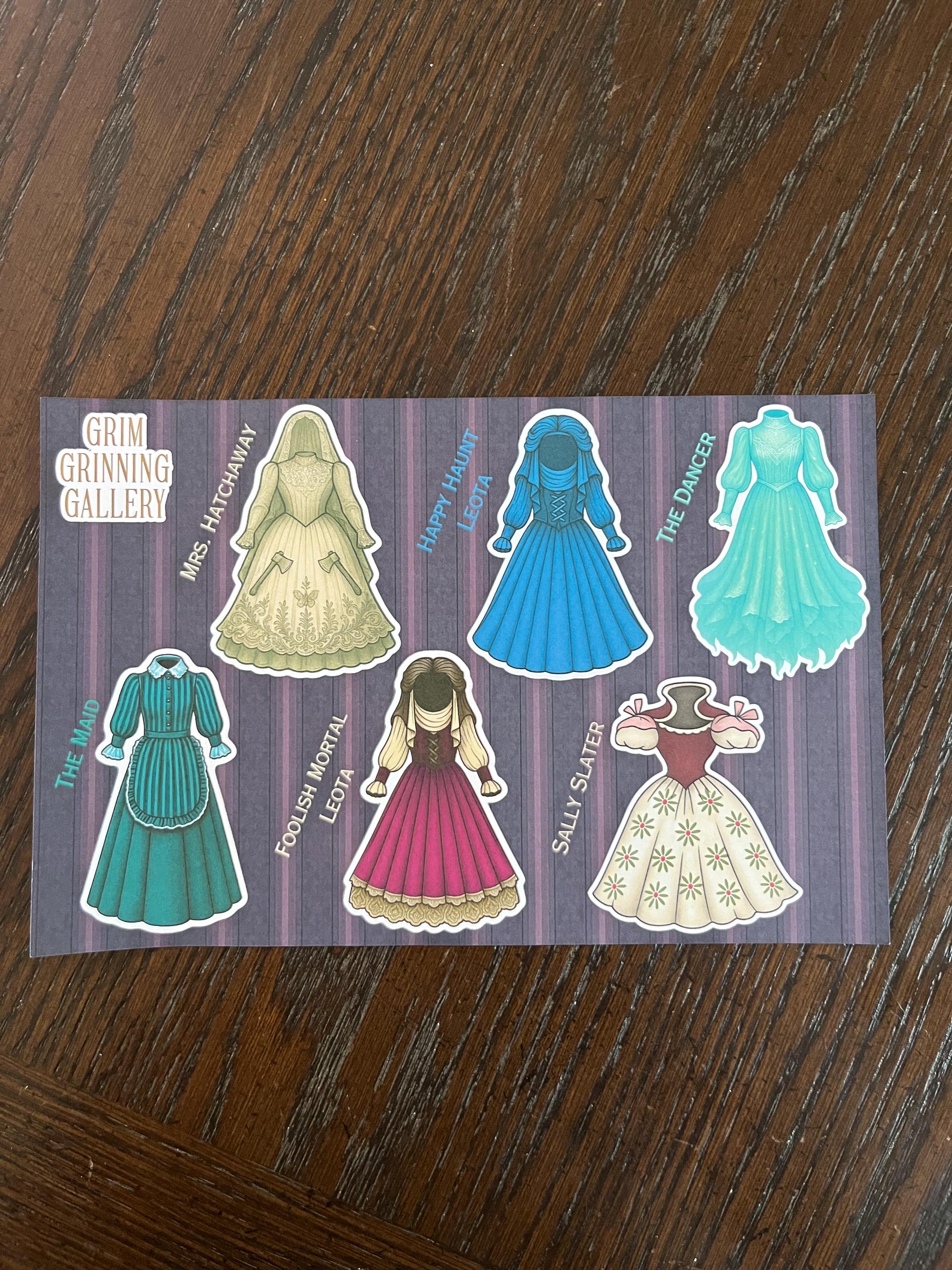 Haunted Mansion Inspired Dresses Sticker Sheet - Set of 6 Stickers - Etsy