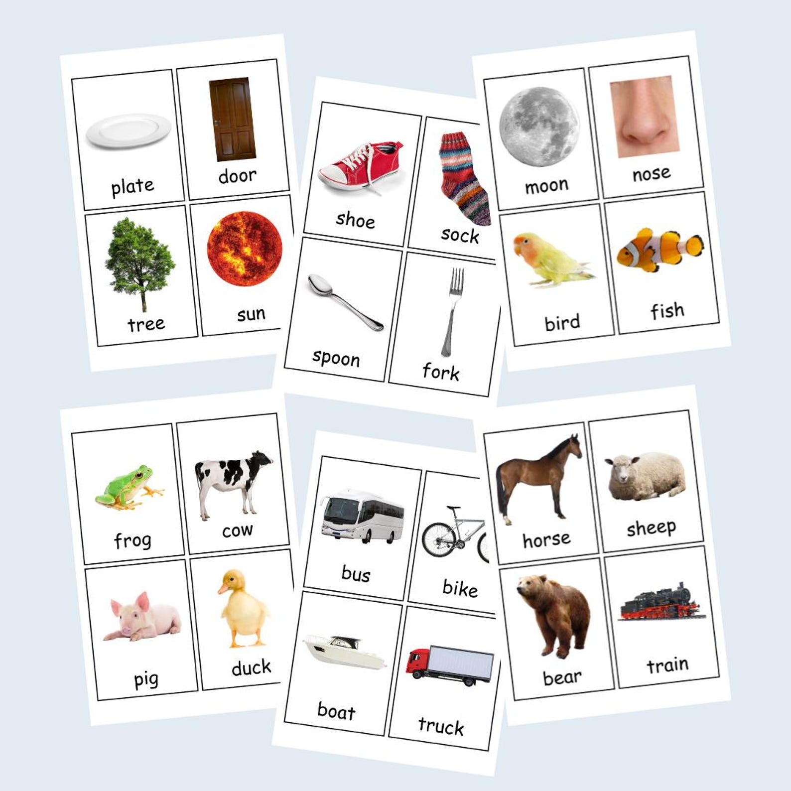 Visual Learning Sight Word Flashcards With Real Photos for Early ...