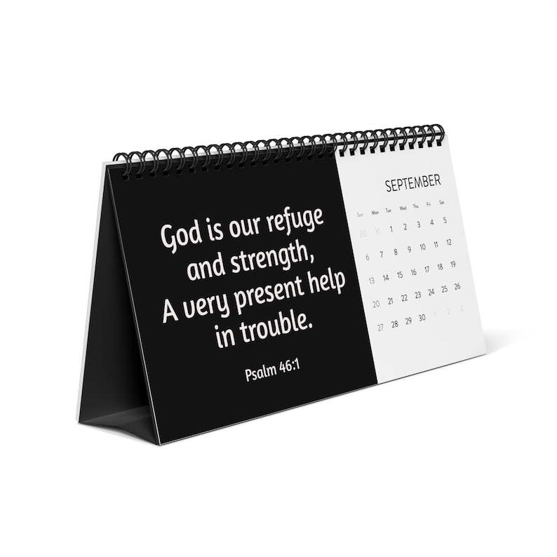 Thin Blue Line Flag 2026 Desktop Calendar Bible Verse Quote Police ...