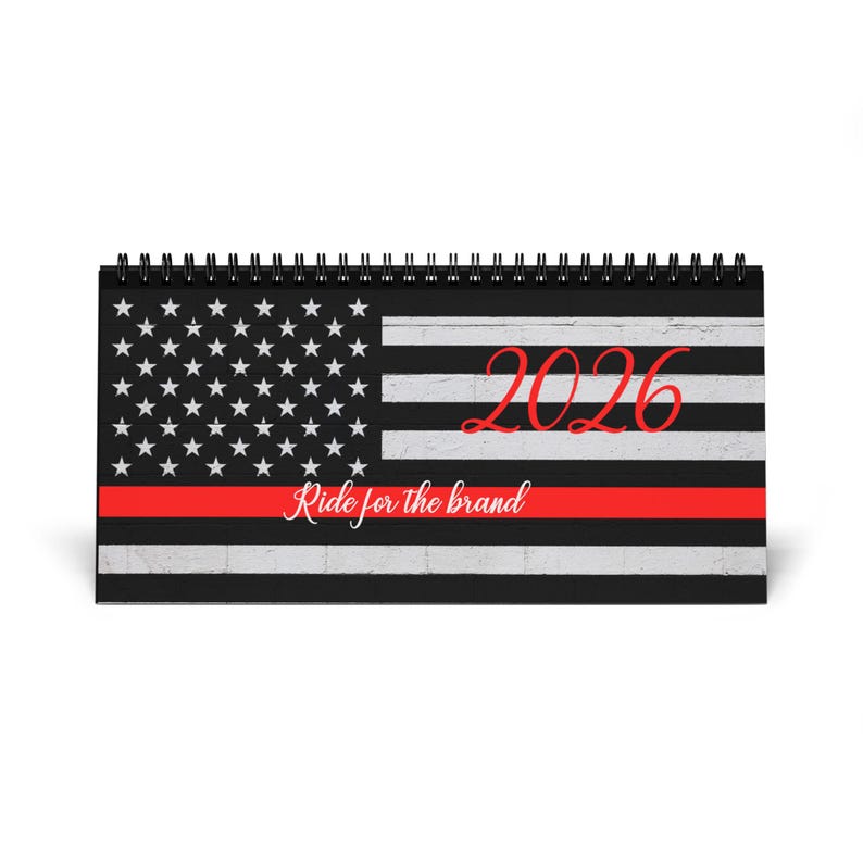 Thin Red Line American Flag 2026 Desktop Calendar Firefighter ...