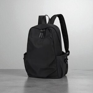 Mini Black Canvas Backpack: Waterproof Travel Daypack, Small Shoulder ...