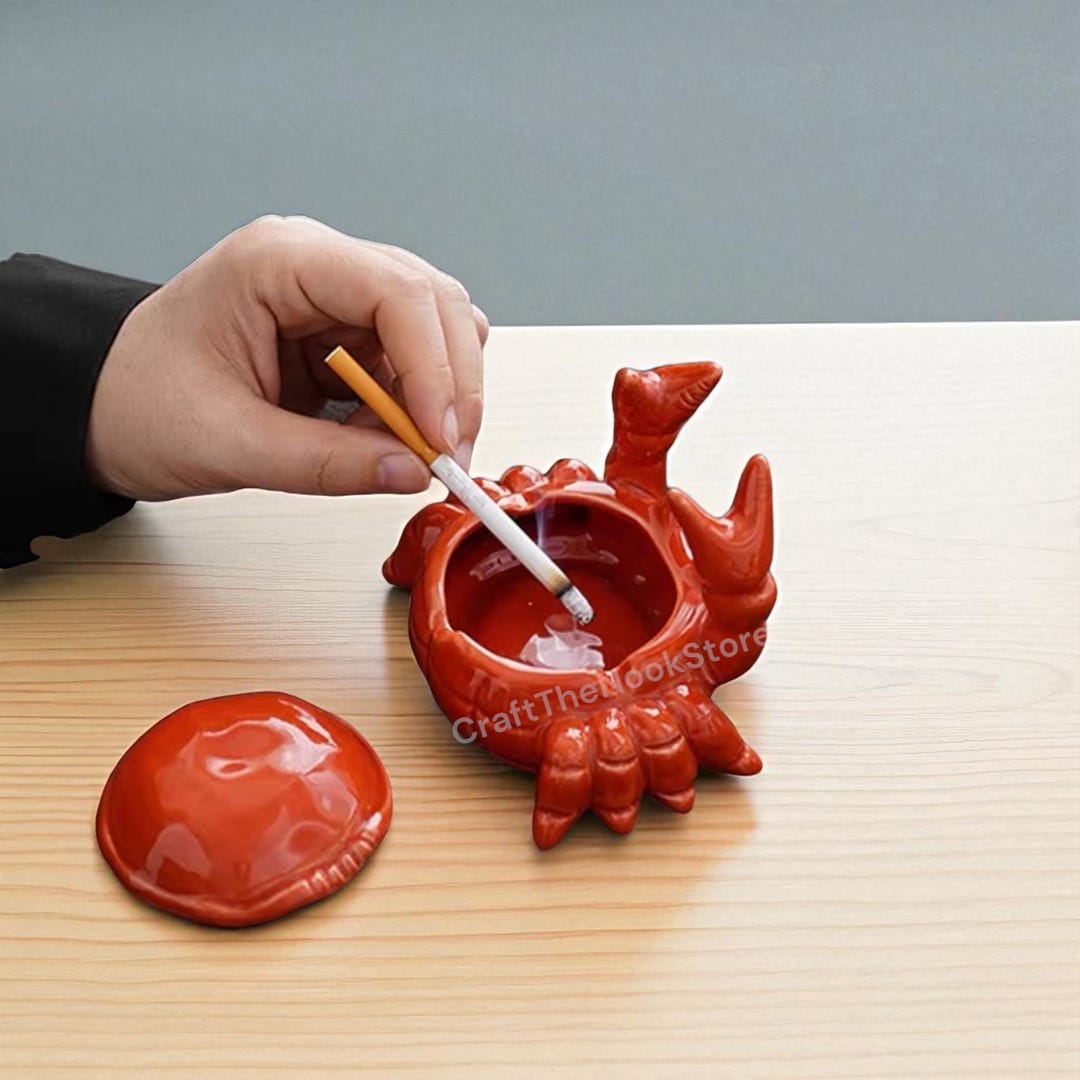 Ceramic Ashtray With Lid – Anti-fly Covered Ashtray for Cigarettes ...