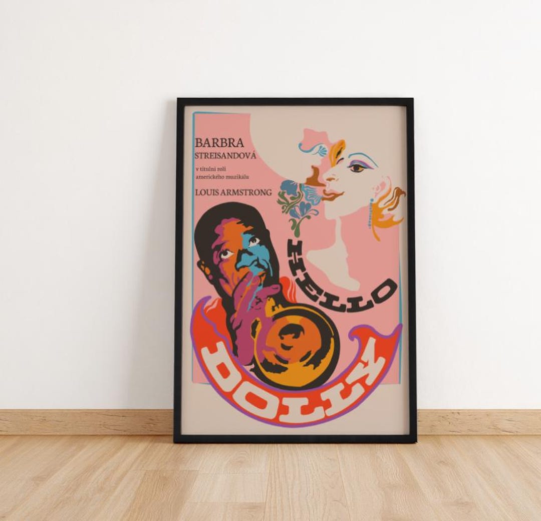 Vintage Jazz Poster: Louis Armstrong & Barbra Streisand - Retro Music ...