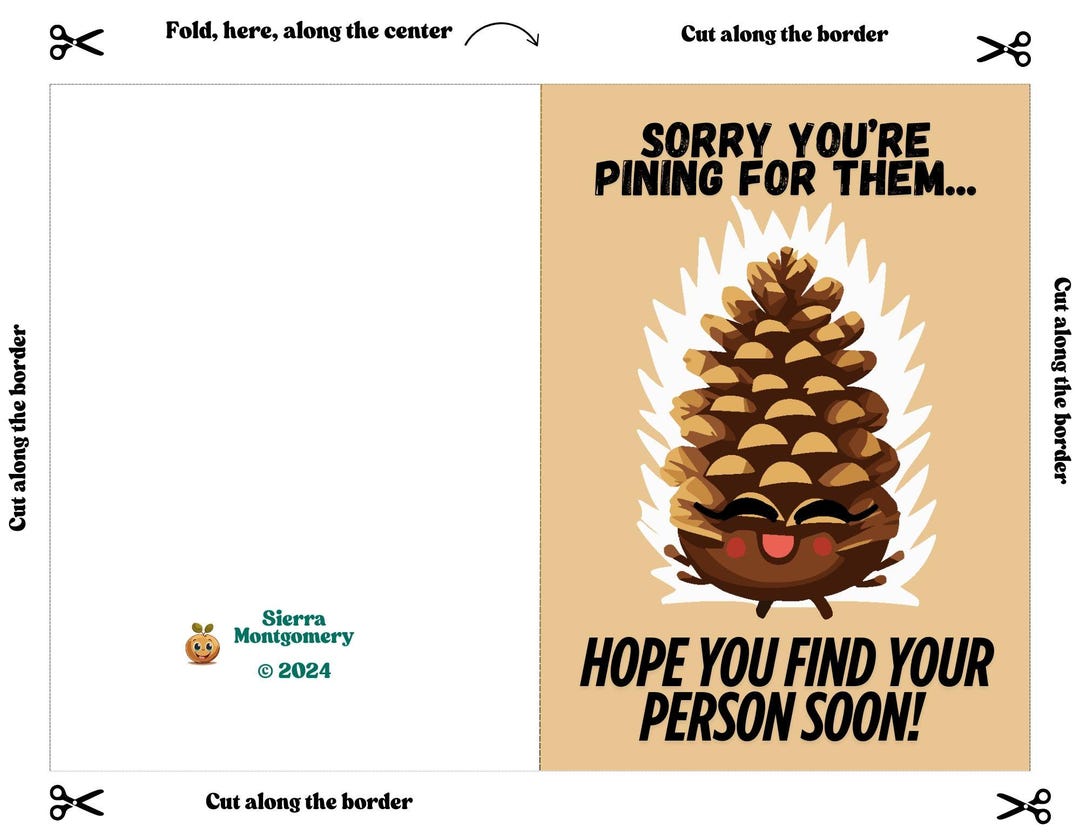 Hand-illustrated Digital Break-up or Falling Out Downloadable Greeting ...