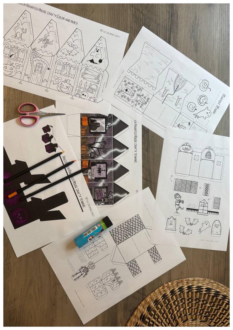 Haunted House Paper Craft Activity | Instant Download | Halloween ...