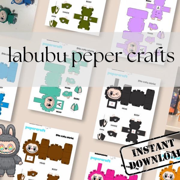 Labubu Box Printable Template - Etsy