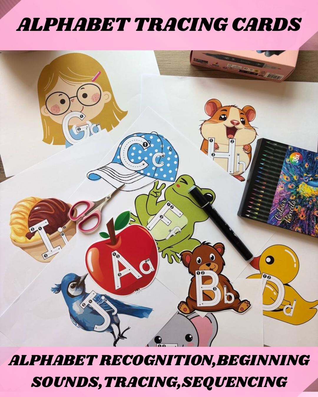Alphabet Tracing Cards | ABC Worksheets | Handwriting Practice ...