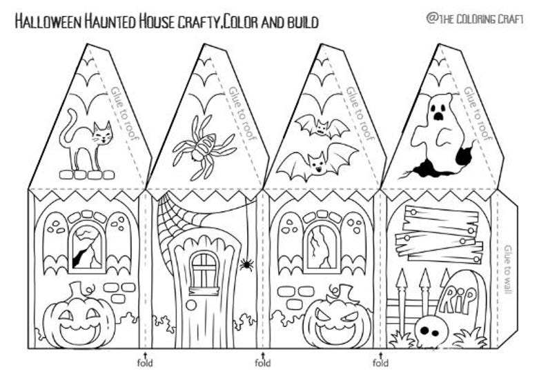 Haunted House Paper Craft Activity | Instant Download | Halloween ...