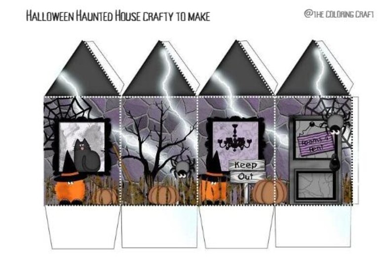Haunted House Paper Craft Activity | Instant Download | Halloween ...