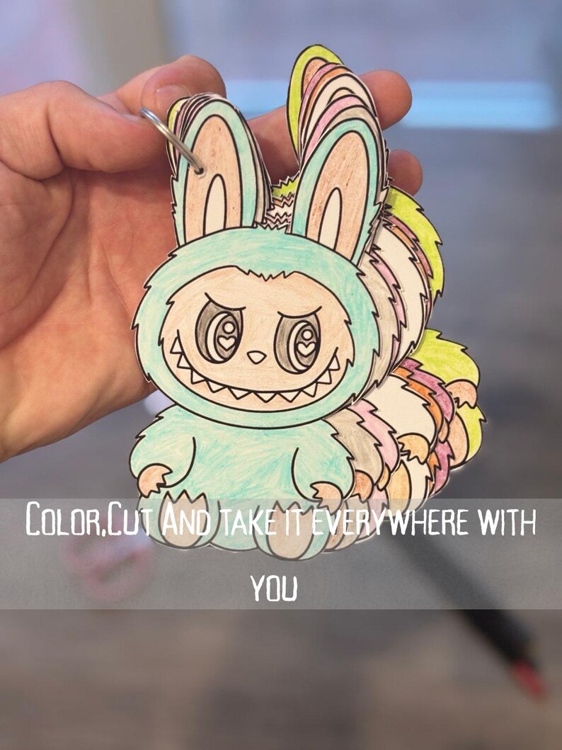 Labubu Lafufu Coloring Page | Cute Bunny Monster Printable | Kawaii ...