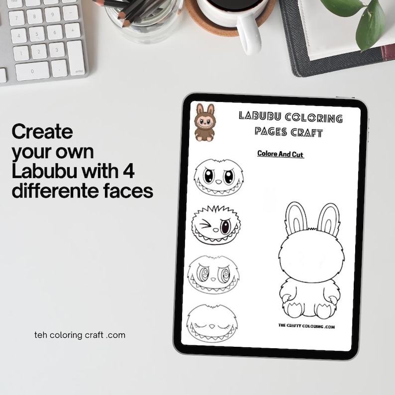 Labubu Lafufu Coloring Page | Cute Bunny Monster Printable | Kawaii ...