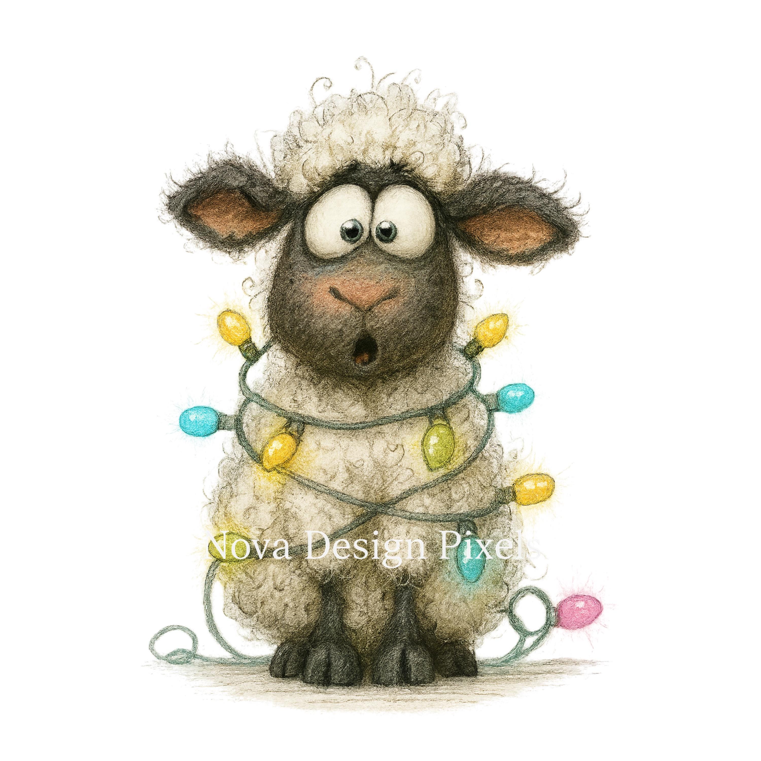 Funny Sheep Clipart Set, Farm Animal PNG Graphics (digital Download) - Etsy