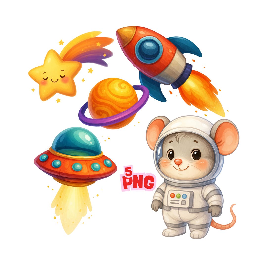 Space Mouse Clipart Set (PNG Files) - Etsy