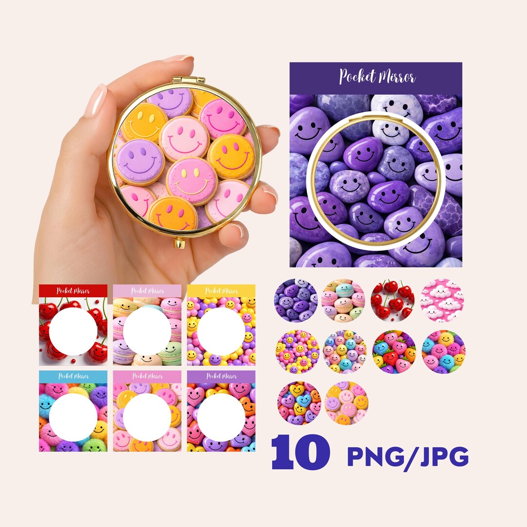 Pocket Mirror and Badge Template Designs, Backcard for Packaging ...