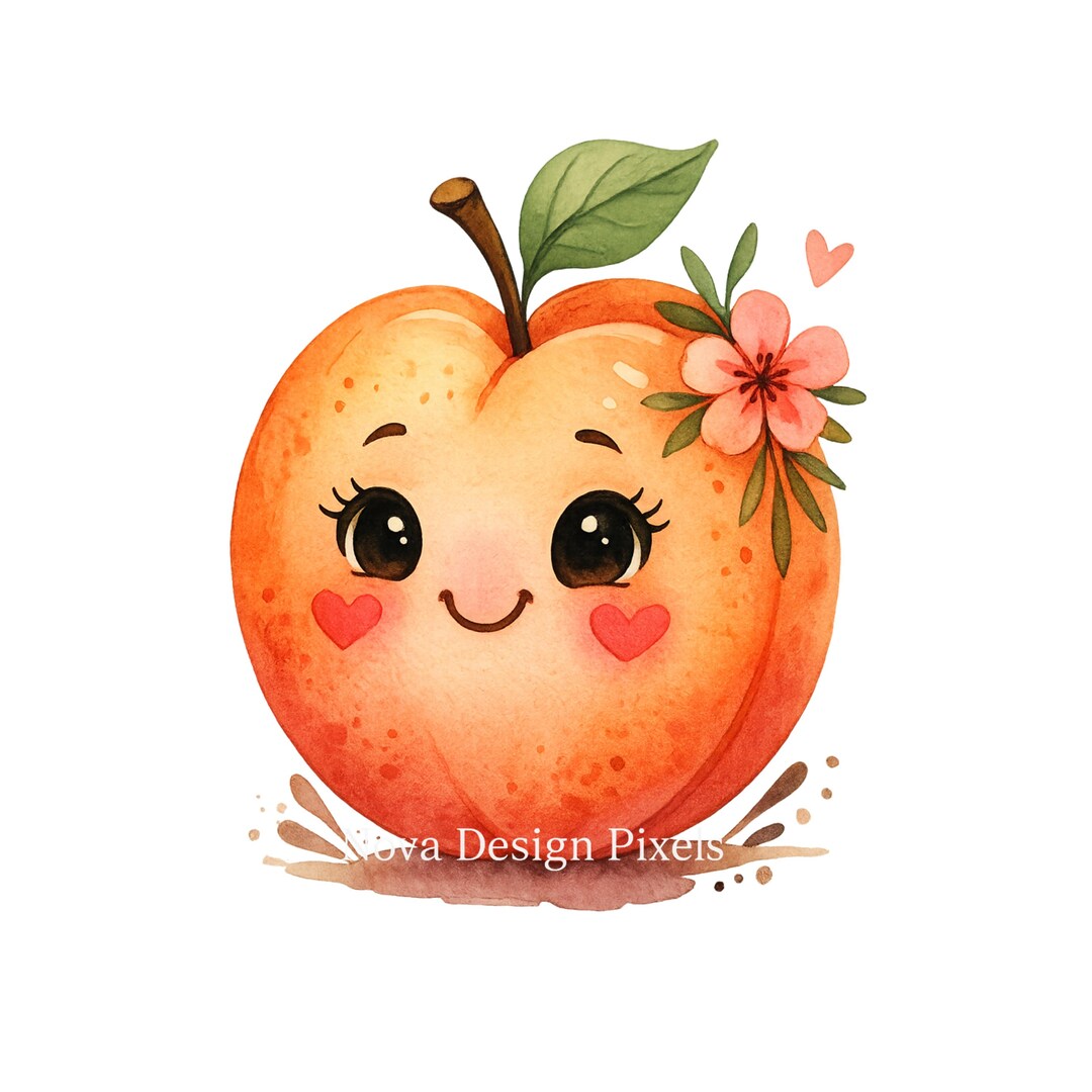 5 Watercolor Fruit Clipart Set – Cute Watercolor Clipart – Valentine’s ...