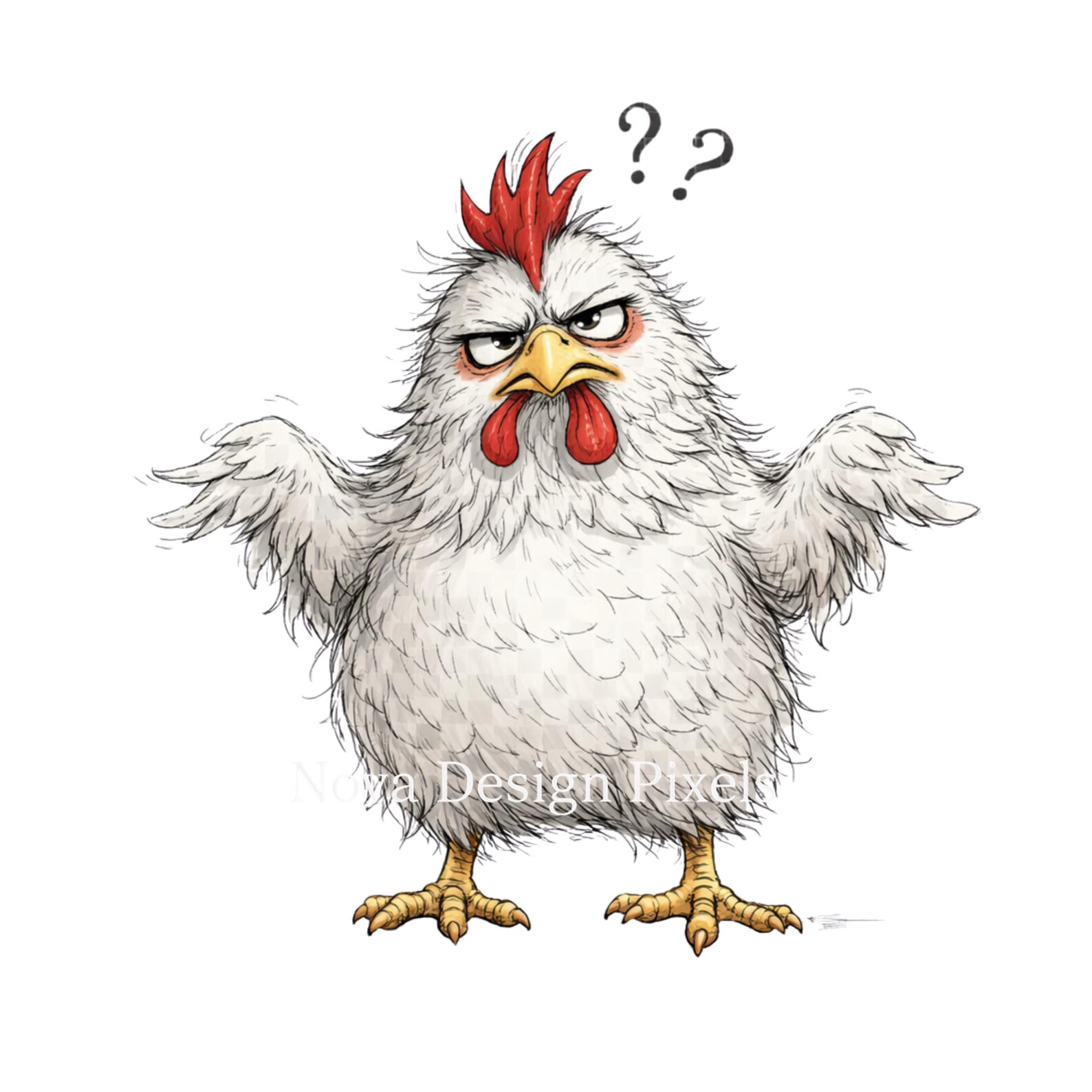 Funny Hen Clipart Set, Farm Animal PNG, Cards and Stickers - Etsy