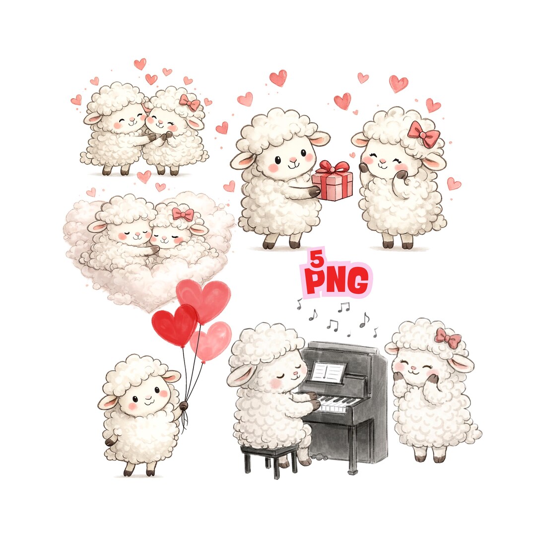 Sheep Clipart Set, Farm Animal PNG Graphics (digital Download) - Etsy