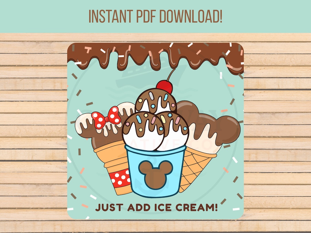 Just Add Ice Cream Printable | Fish Extender Gift Tag Printable | Pixie ...