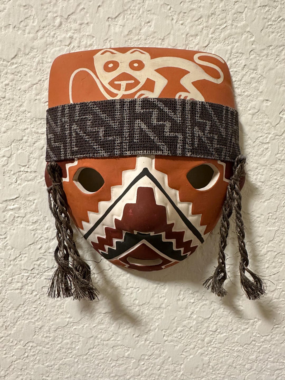 Peruvian Painted Clay Mask Wall Hanging - Etsy