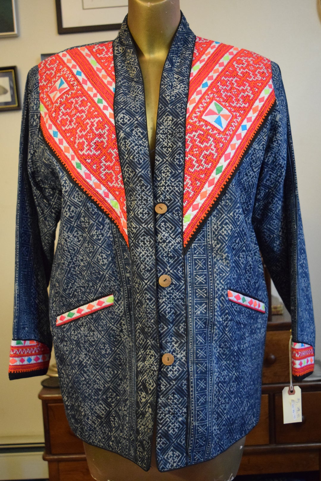 Authentic Thai Batik Embroidered Jacket - Etsy