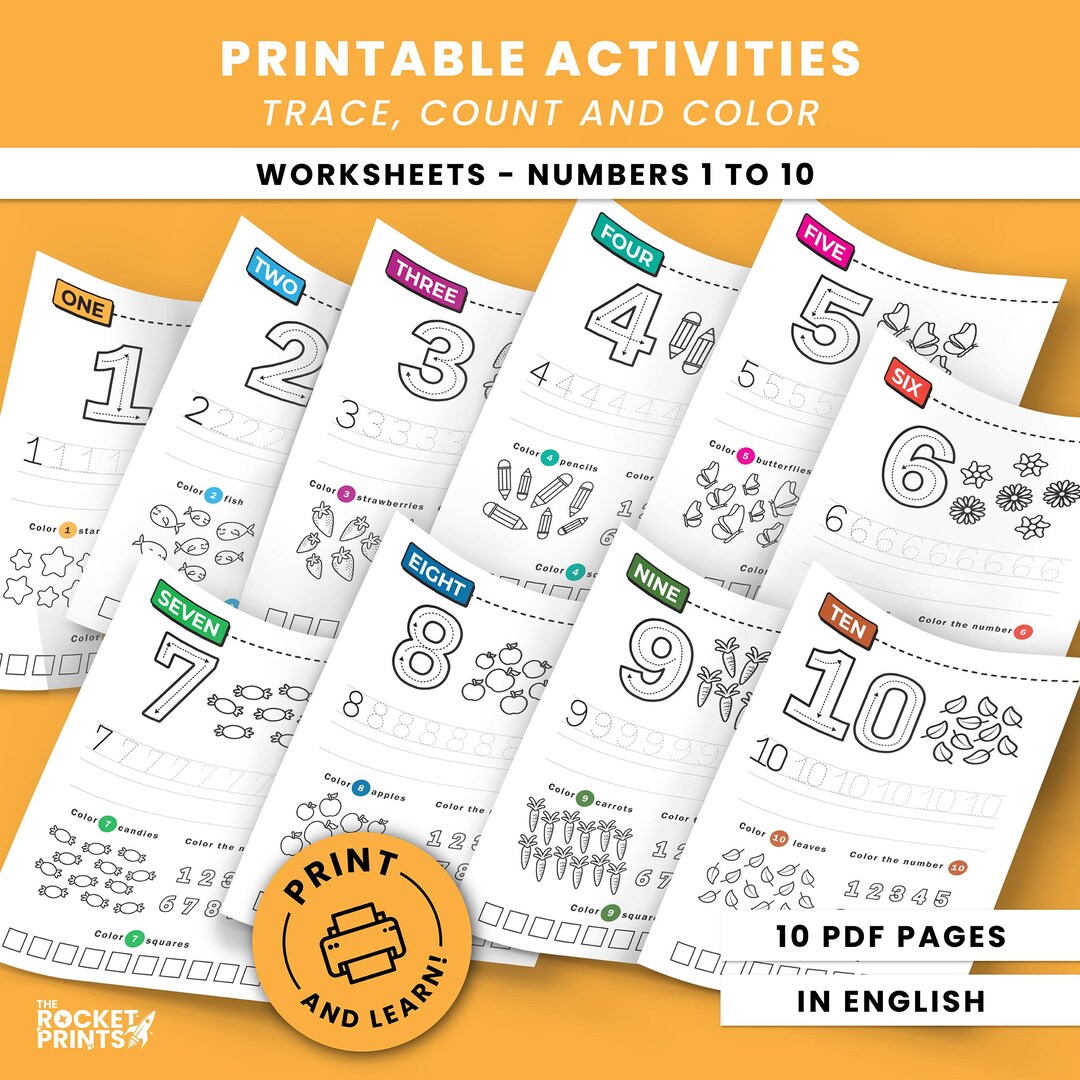 Number Tracing Worksheets 1–10 | Printable Activities in English ...