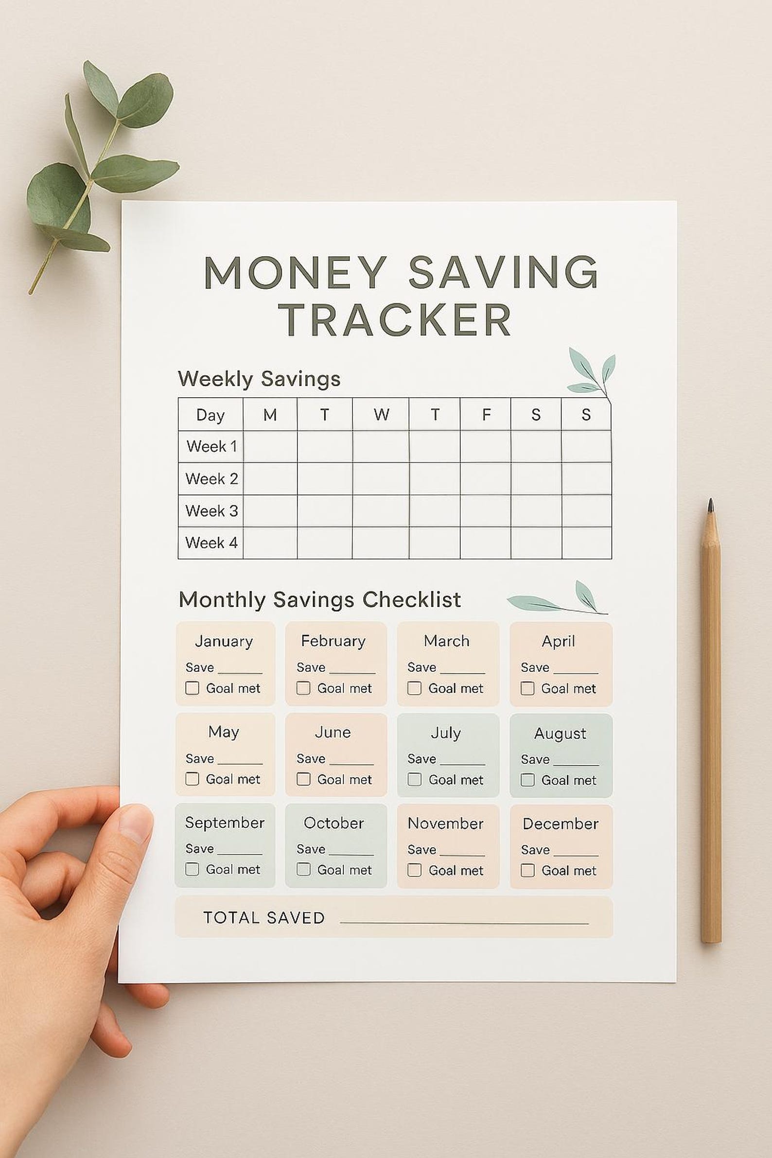 Money Saving Tracker Printable | Weekly & Monthly Budget Planner - Etsy