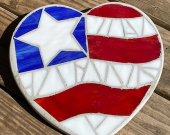 American Flag Garden Stone-stepping Stone-american Decor-garden Decor ...