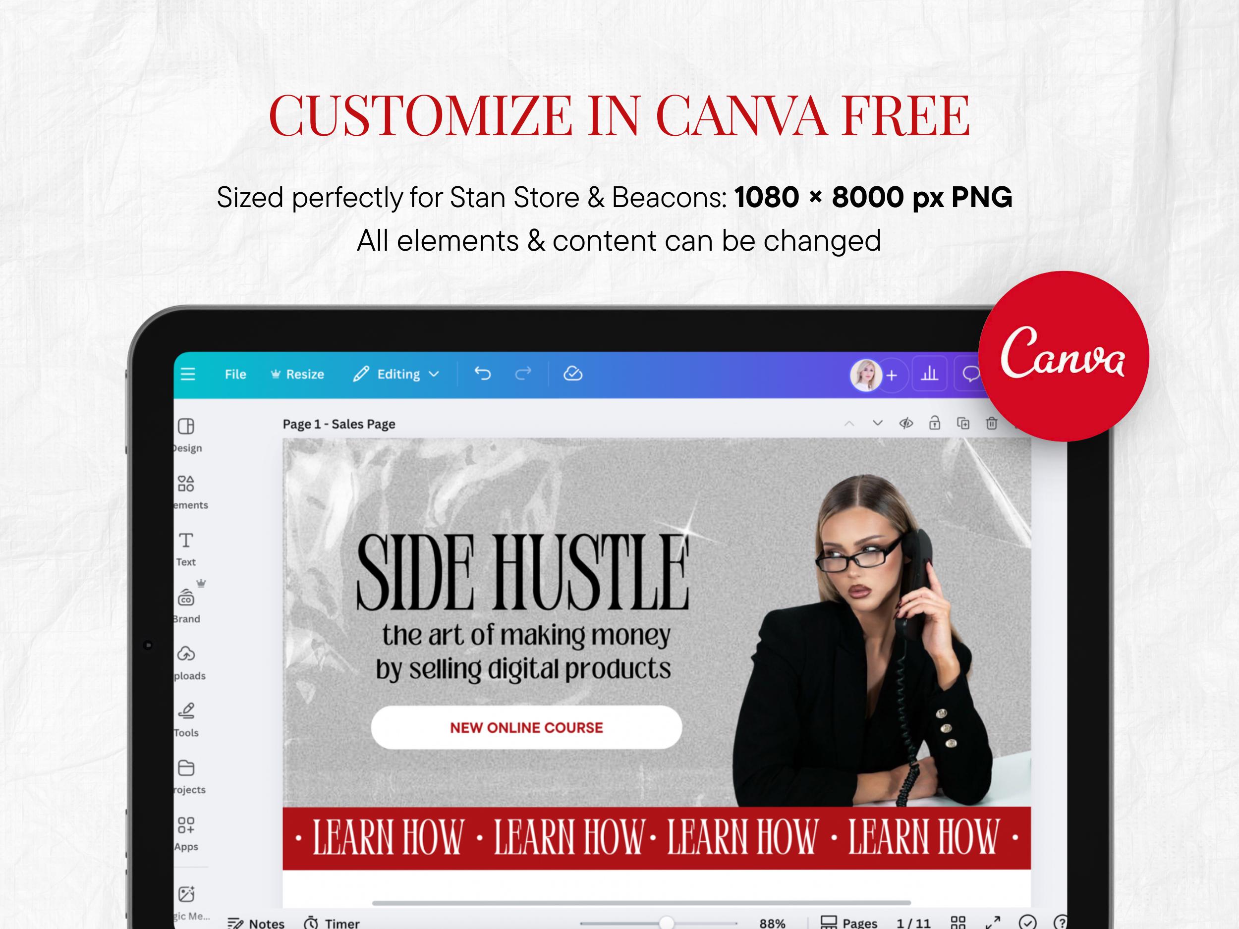 Stan Store Beacons Sales Page Canva Template for Coaches & Course ...