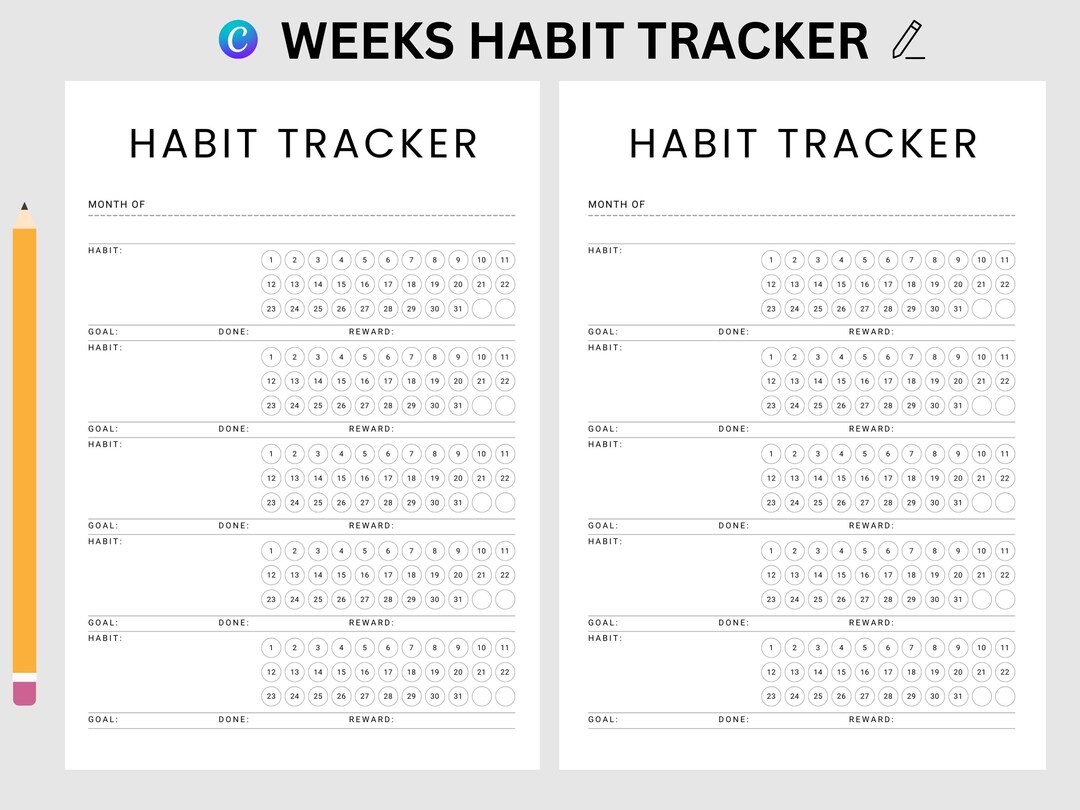 12 Week Habit Tracker Printable, Minimalist Planner (A4 A5 Letter ...