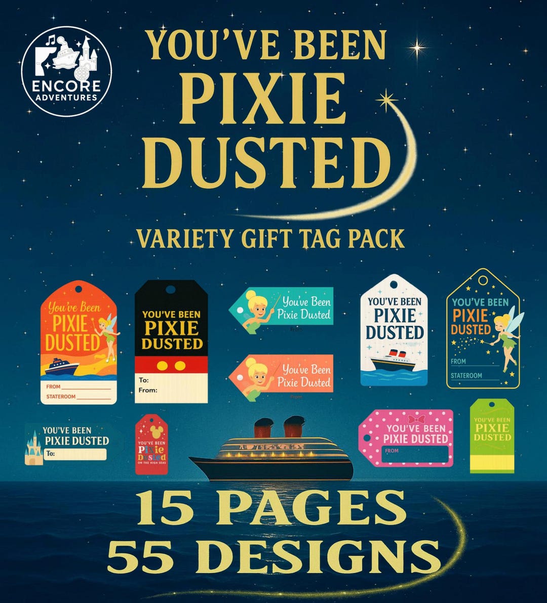 Pixie Dust Gift Tags – Disney Cruise Fish Extender Printable • 55 ...