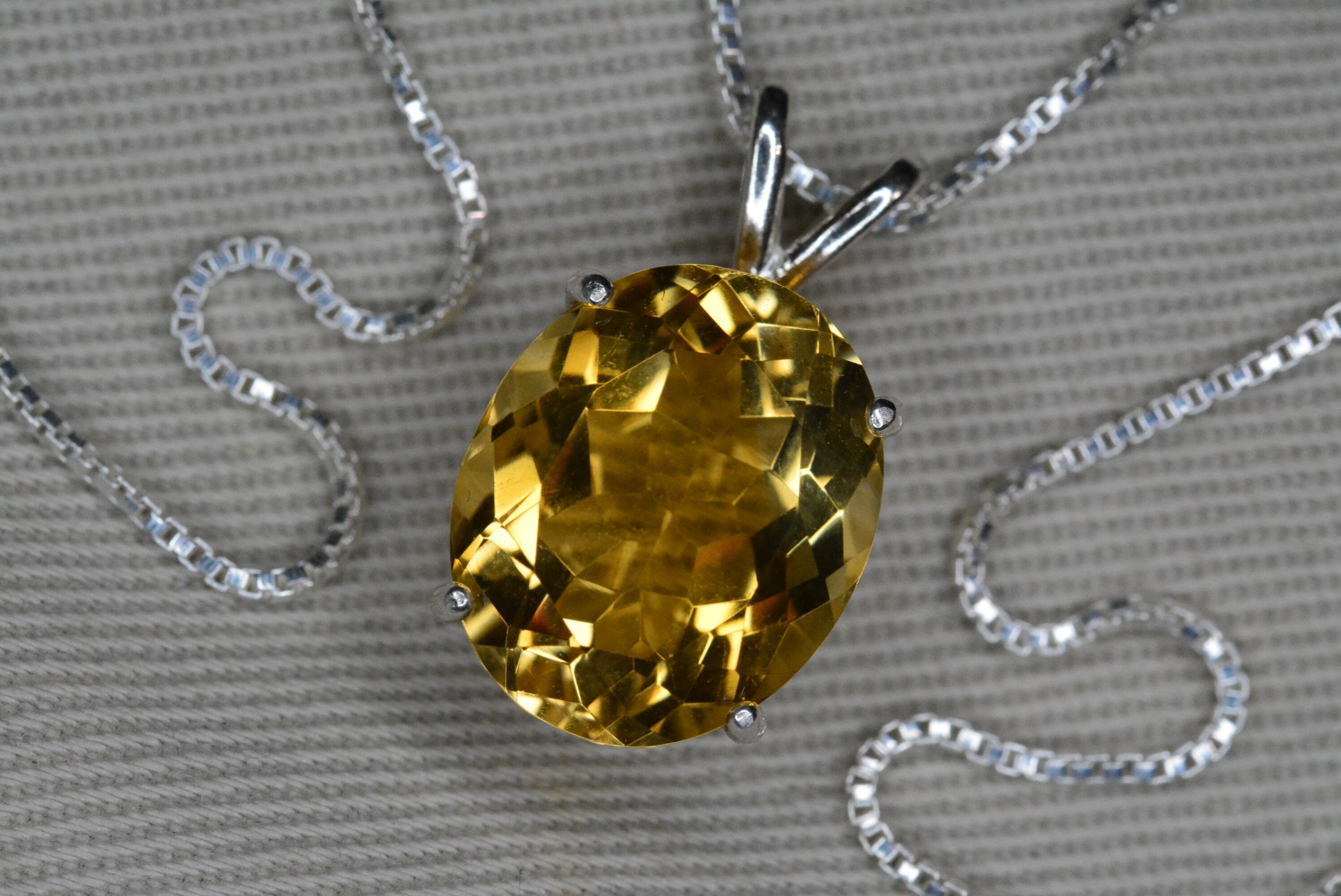 Certified Citrine Necklace Stunning 6.60 Ct Oval Cut Natural Stone ...