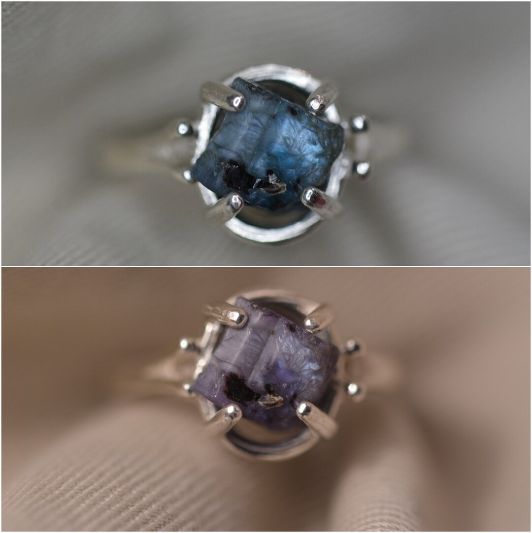 Certified Raw Alexandrite Ring 4.14 Carat Color Change Genuine Natural ...