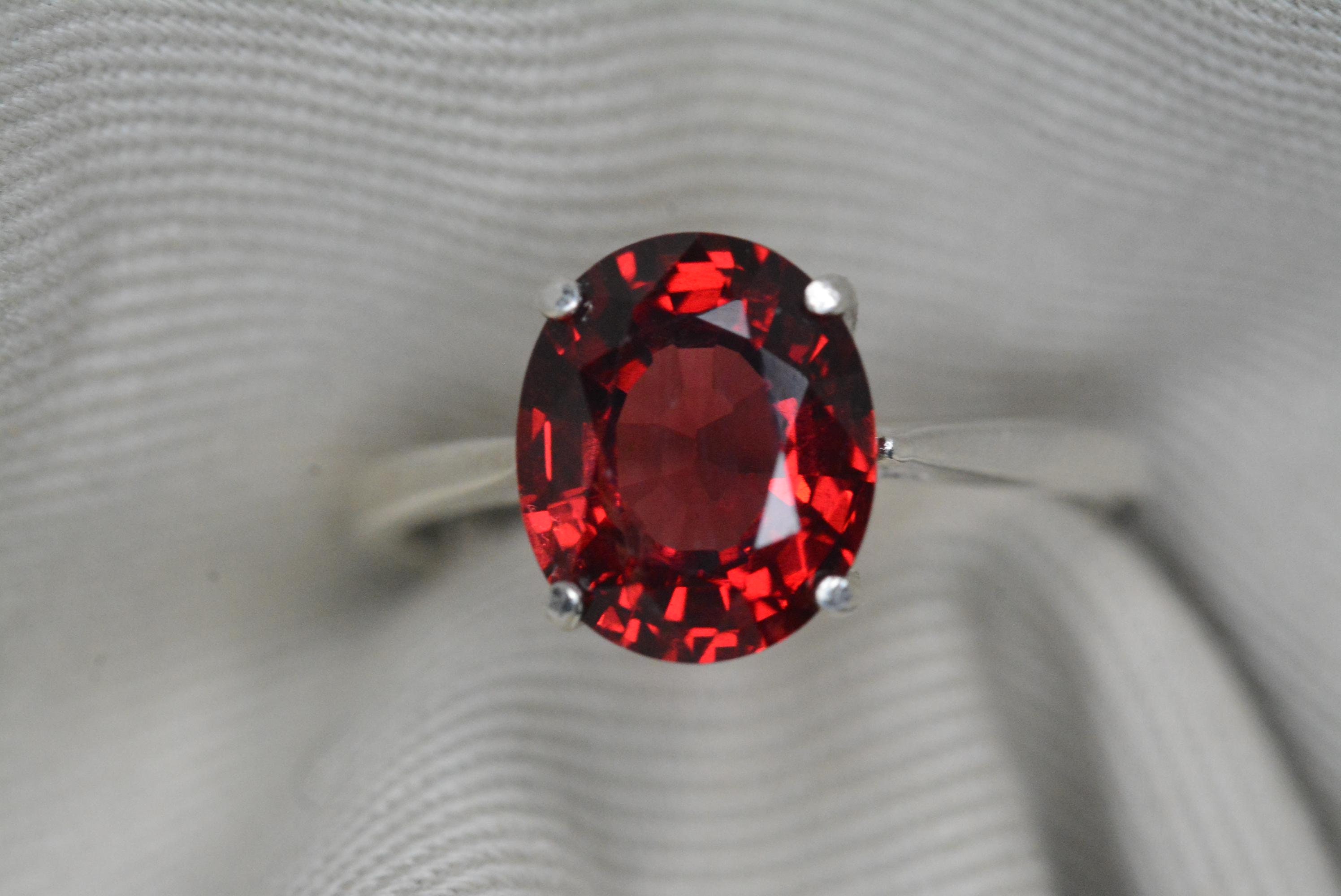 Certified Rhodolite Garnet Ring 3.48ct Sterling Silver Solitaire ...