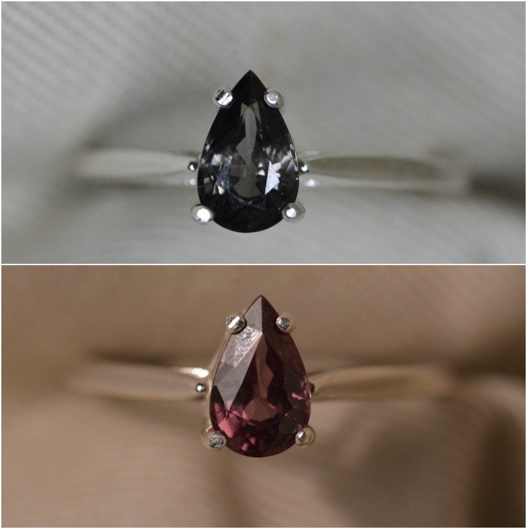 Certified Color Change Garnet Ring 1.09 Carat Sterling Silver Solitaire ...