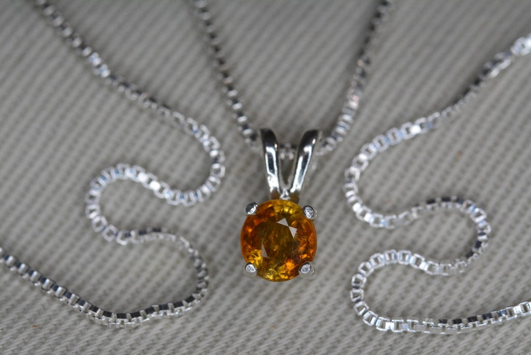 Rare Yellow Spinel Necklace 0.44 Carat Pink Spinel Pendant Real Genuine ...