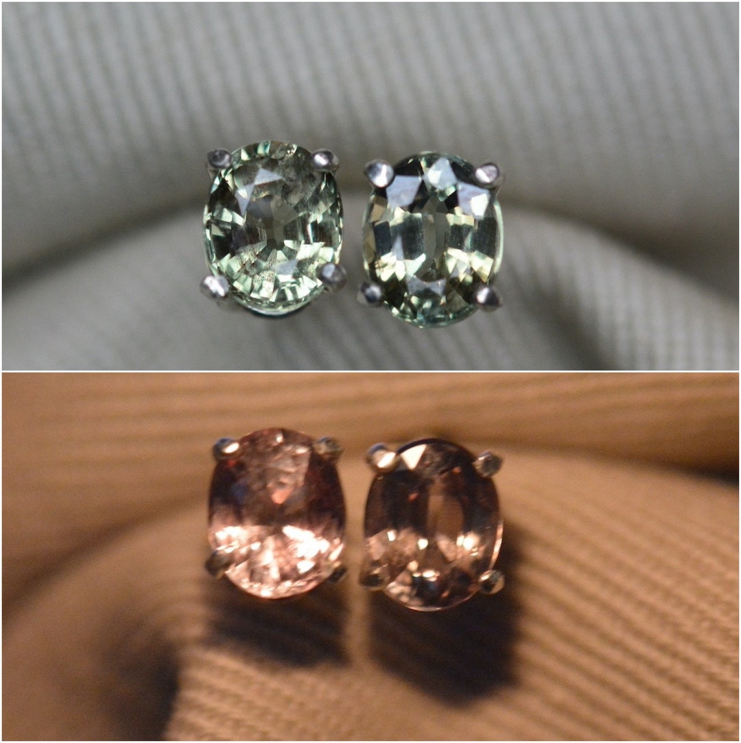 Certified 1.54 Carat Alexandrite Earrings Studs Genuine Natural Real ...