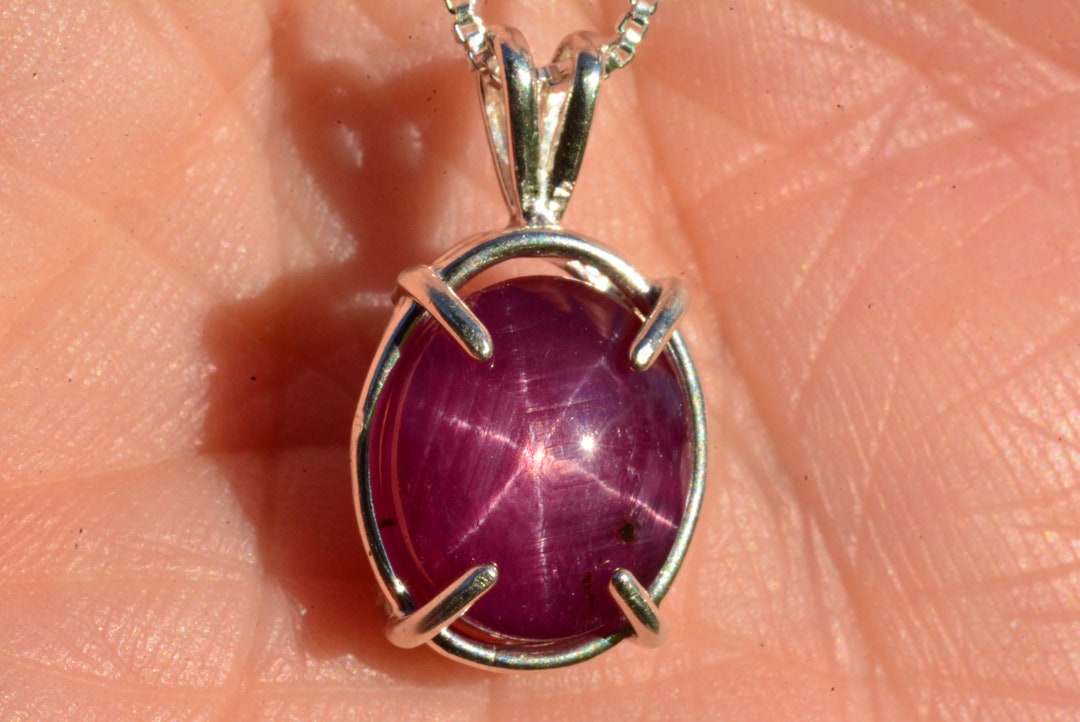 Certified Star Ruby Necklace 8.08 Carat Pendant Real Genuine Natural ...
