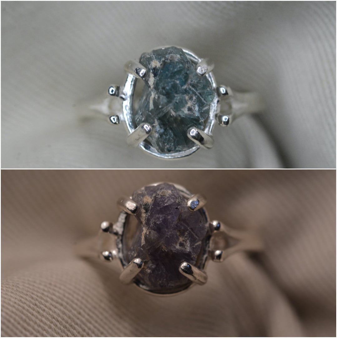 Certified Raw Alexandrite Ring 3.78 Carat Color Change Genuine Natural ...