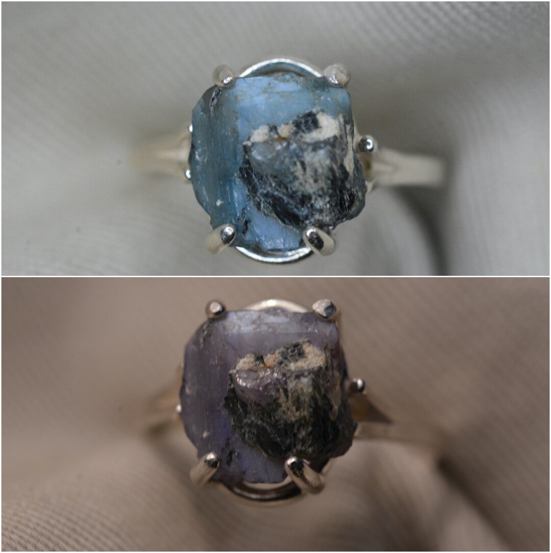 Certified Raw Alexandrite Ring 5.81 Carat Color Change Genuine Natural ...