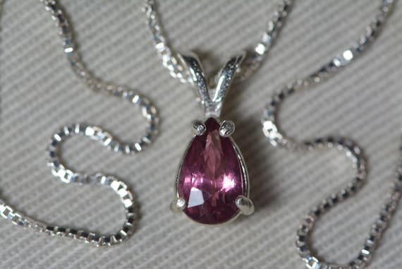 Certified Spinel Necklace 1.16 Carat Pink Spinel Pendant Real Genuine Natural August Birthstone Jewelry Sterling Silver Pear Cut SP11