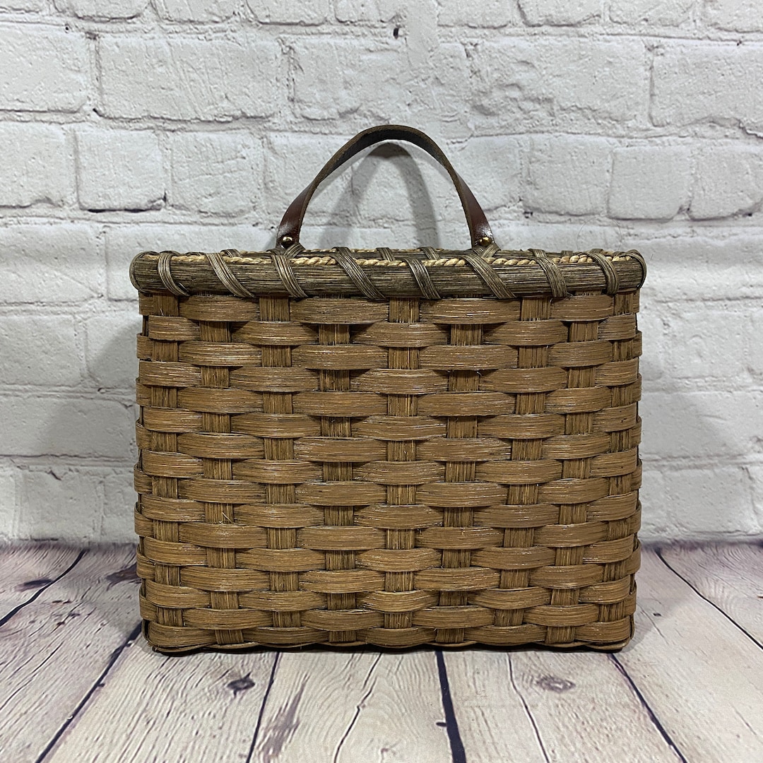 Mail Basket / Wall Basket-painted / Handwoven Basket / Primitive Style ...