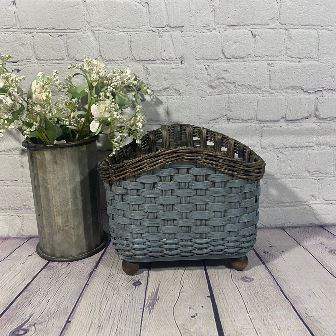 Napkin Basket / Table Top Basket / Handwoven Basket / Painted - Etsy