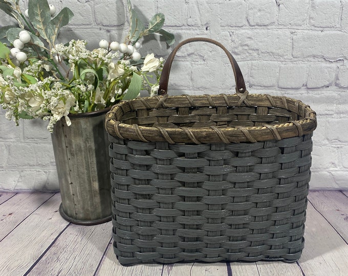 Mail Basket / Wall Basket-painted / Handwoven Basket / Primitive Style ...